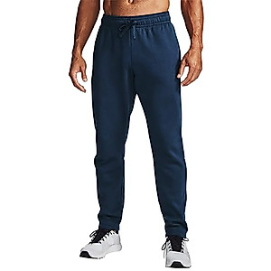Under Armour Mens Rival Fleece Pants , Academy Blue (408)/Onyx White , Medium