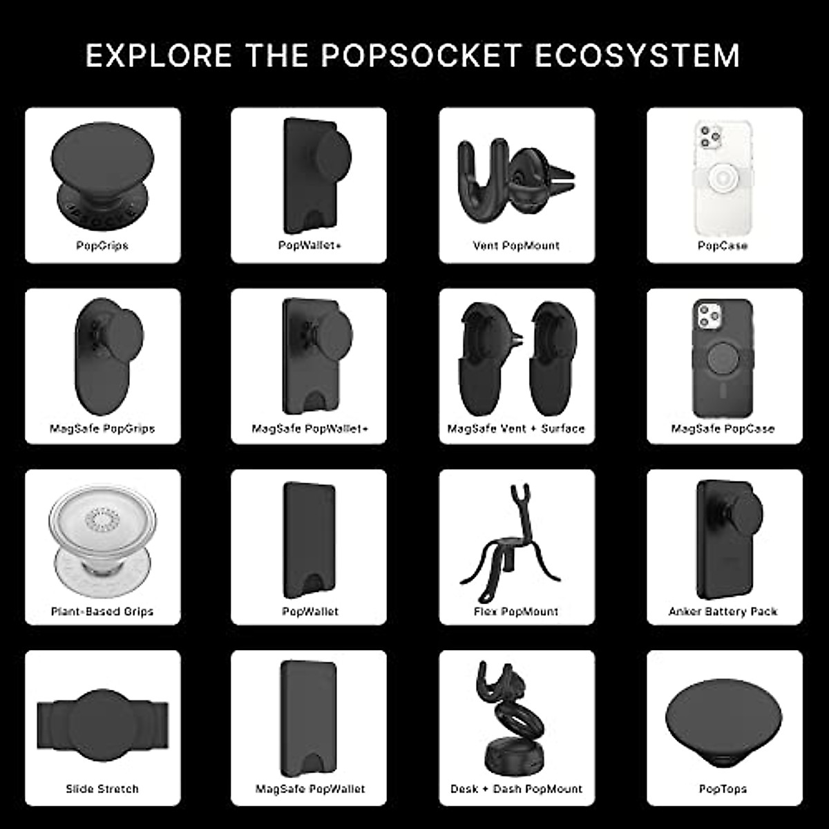 PopSockets iPhone 12 Case and iPhone 12 Pro Case for MagSafe with Repositionable Slide Pop Grip - Clear