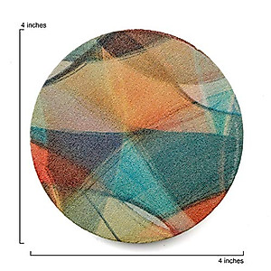 Thirstystone Drink Coasters, All Natural Stone with Non-Slip Cork Backing, Drink Absorbent & Protects Table, Home Accessories, Aura II (Set of 4),TSYZ3