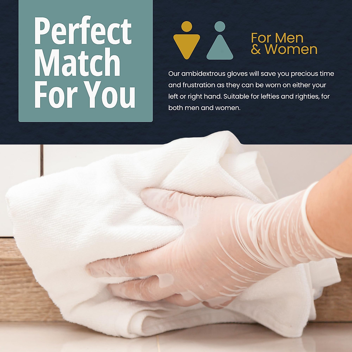 MedPride Powder-Free Vinyl Exam Gloves, Large, Case/1000 (10 Boxes of 100)