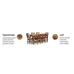 Homestyles Arts & Crafts 7 Piece Dining Set, Oak