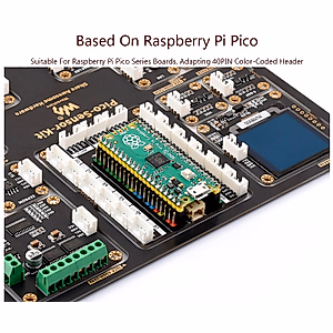 Raspberry Pi Pico W Sensor Kit with Expansion Board and RP2040-Plus Board and RGB LED,Motor Driver,etc,15 Detachable Sensors, All-in-One Design