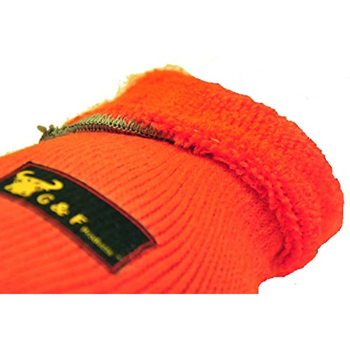 G & F 1528L GripMaster Cold Weather Outdoor Work Gloves, Winter Driving Gloves, Micro-Foam Latex Double Coated, heavy Duty, Large, 1 Pair, Orange