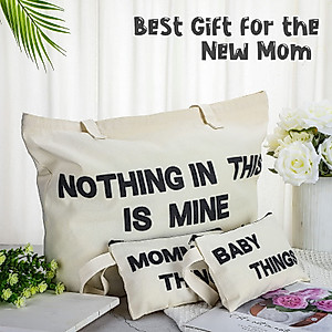 Sadnyy 3 Pcs Mommy Bag Christmas Gift for Mom Mommy Bags for Hospital Labor and Delivery New Mom Gifts for Hospital Beach(White)