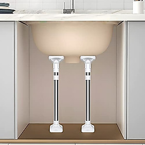 Pyinlon Sink Support, Undermount Sink Brackets, Stainless Steel Under Mount Sink Supports for Fallen Sink, Adjustable Support Sink Legs for Kitchen, Bathroom (2pcs, 19.6"-31.5")