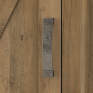 Bush Furniture Kathy Ireland Home Cottage Grove Tall 5 Shelf Bookcase with Doors in Reclaimed Pine