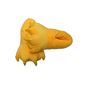 Akanbou Cosplay Monster Paw Plush Slippers Monster Feet Claw Slippers Home Shoes for Adults and Children (Women US 4.5-8.5, Yellow)