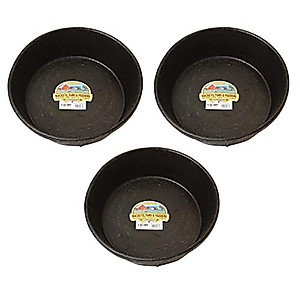LITTLE GIANT 3 Pack of Corded Rubber Feed Pans, 8 Quart Capacity Each, for Dogs, Sheep, Pigs, and Other Animals