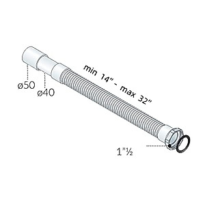 MUCOL 90 Degree Low Profile 1.5" Shower Drain Trap, 1.5" Side Outlet Drain Assembly for 1.5" Replacement Shower Base Drain, PVC Side Outlet Drain
