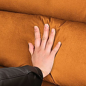 BIADNBZ Sectional Sofa with Reversible Chaise Lounge, Modern Flannel L-Shaped Couch for Living Room, 111", Orange