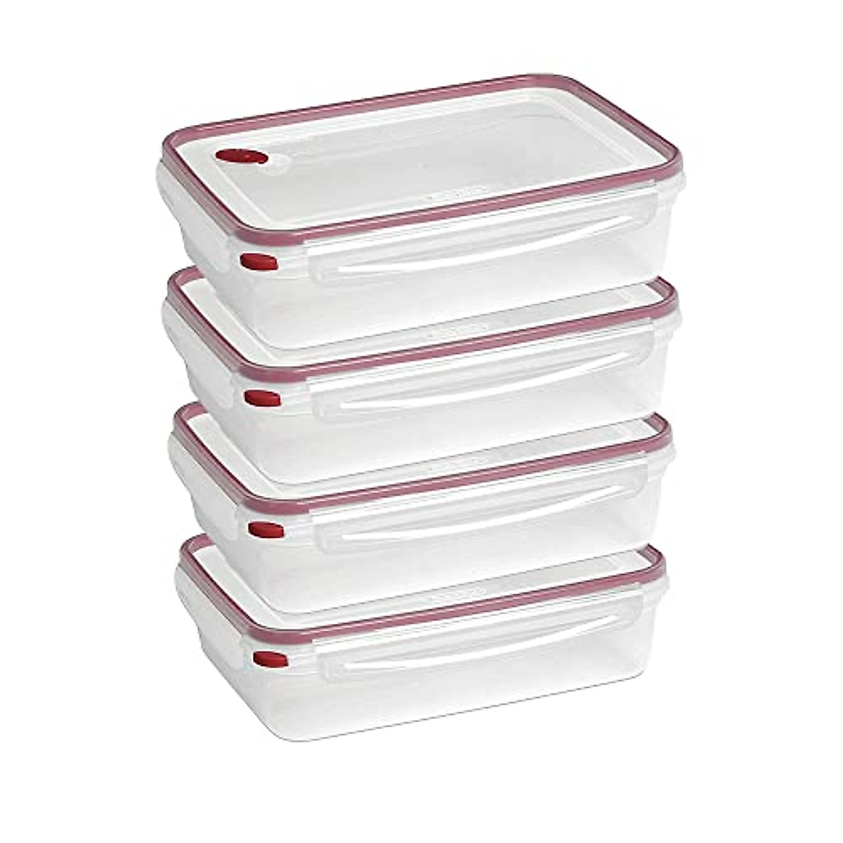 Sterilite 03426604 16.0 Cup BPA Free Rectangle UltraSeal Food Storage Container, For Meal Prep, Leftovers, or Work Lunch, Dishwasher Safe, Red 16 Pack