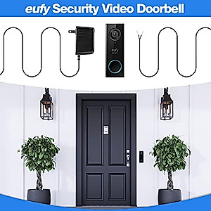 16-24Volt Transformer, C Wire Power Adapter Compatible with Eufy Video Doorbell, UL Certified 20VAC 500mA Transformer with 16.4 ft Cable Supply Power with Security Chime