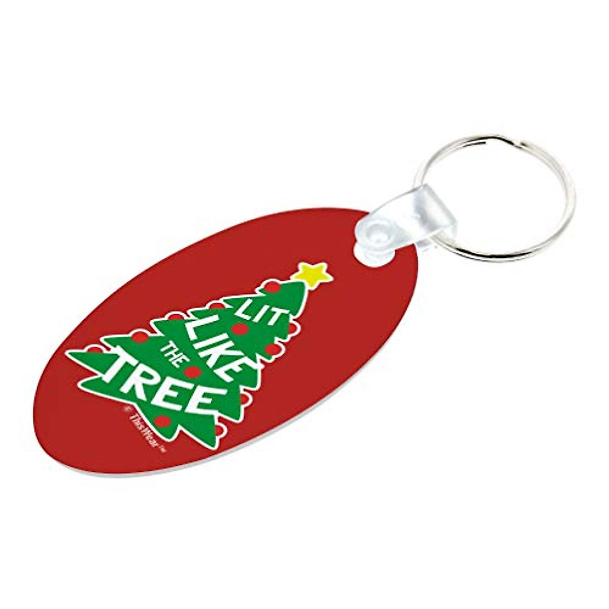 Stocking Stuffer Keychain LIT Like The Tree 2-Pack Aluminum Oval Keychain