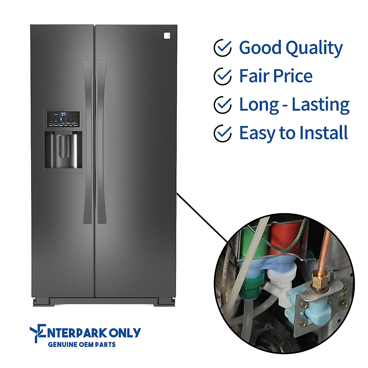 Enterpark IMV-708 W10408179 4389177 (Original Version) for Whirlpool Kitchenaid Kenmore Refrigerator Kitchenaid Refrigerator Water Valve by Robertshaw Replace AP5263471 W10408179VP PS3497634