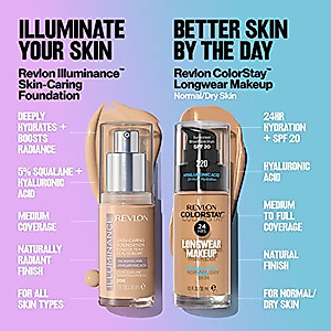 Revlon Illuminance Skin-Caring Liquid Foundation, Hyaluronic Acid, Hydrating and Nourishing Formula with Medium Coverage, 405 Hazel (Pack of 1)