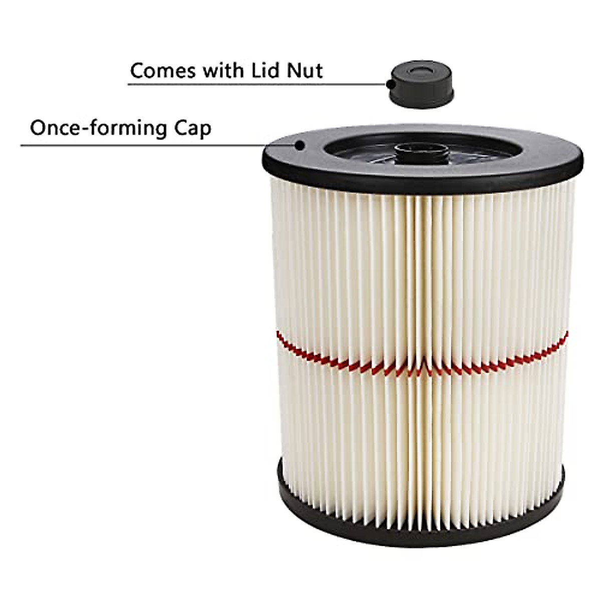 A-KARCK Replacement Filter for Craftsman Vacuum 9-17816 2Pack, Red Stripe Cartridge Filter for Replaces Part 17816