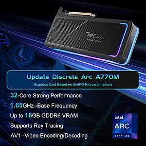 Intel NUC 12 Enthusiast NUC12SNKi7 Mini PC Core i7-12700H | 14 Cores/20 Threads | ARC A770 Graphics, Connectivity 6 USB-A, 2 USB-C, 1 HDMI, 2 Display Ports(16GB RAM 512GB SSD)
