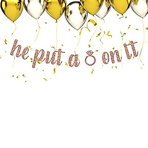 He Put a Ring On It Banner, Rose Gold Glitter Engagement Bunting, Wedding Bride Shower Party Decór Supplies