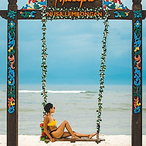 VIOCIWUO Artificial Rose Vine Plant 5 Pack 41 FT, Fake Flower Hanging Rose Ivy Garland for Home Kitchen Office Garden Wedding Art Decorations(Blue&White)