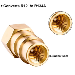 Mudder 4 Pieces VA-LH11 A/C Pro R-12 to R-134a Retrofit Parts Kit Retrofit Conversion Adapter Fitting Compatible with 1/4 SAE Thread Low High Side Retrofit Conversion