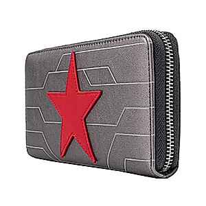 Loungefly x Marvel Winter Soldier Cosplay Zip-Around Faux Leather Wallet