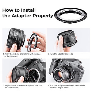K&F Concept Lens Mount Adapter Compatible for Nikon Nikkor F/AF AI AI-S Lens to Canon EOS EF EF-S Mount Cameras