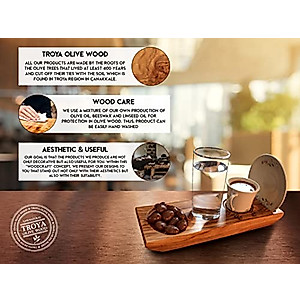 Handmade Wooden Coffee Table Tray, Housewarming Gift for Your Loved Ones, Tea Tray & Coffee Serving Tray, Coffee Decor for Coffee Gifts, Ottoman Tray for Turkish Coffee Set, Solid Troya Olive Wood