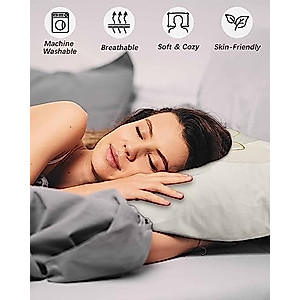 Edwiinsa Yellow Flower Pillow Covers King Standard Set of 2 20x36 Bed Pillow, Modern Abstract Art Yellow Lines Plush Soft Comfort for Hair/Skin Cooling Pillowcases with Envelop Closure