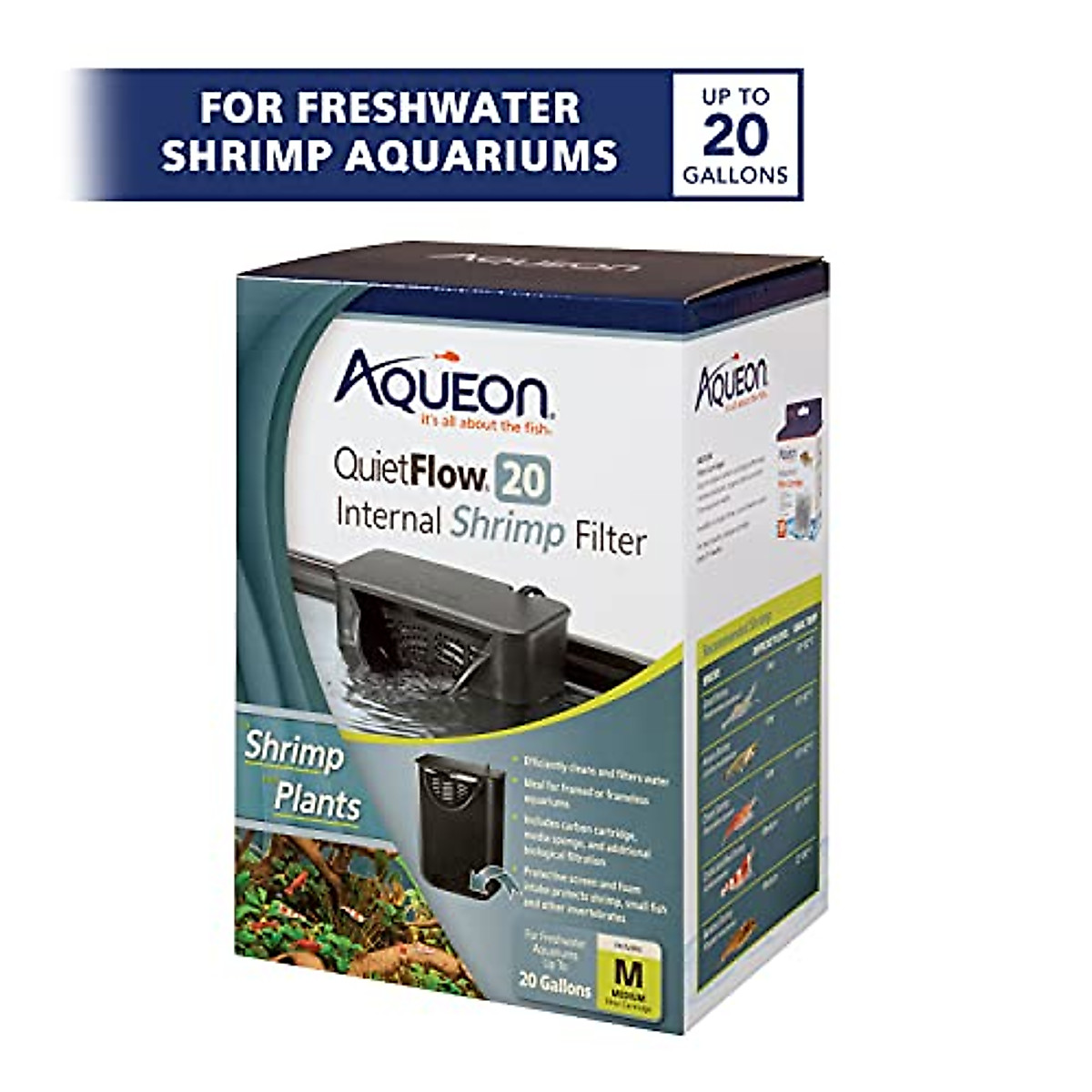 Aqueon QuietFlow Internal Shrimp Filter 20 Gallons