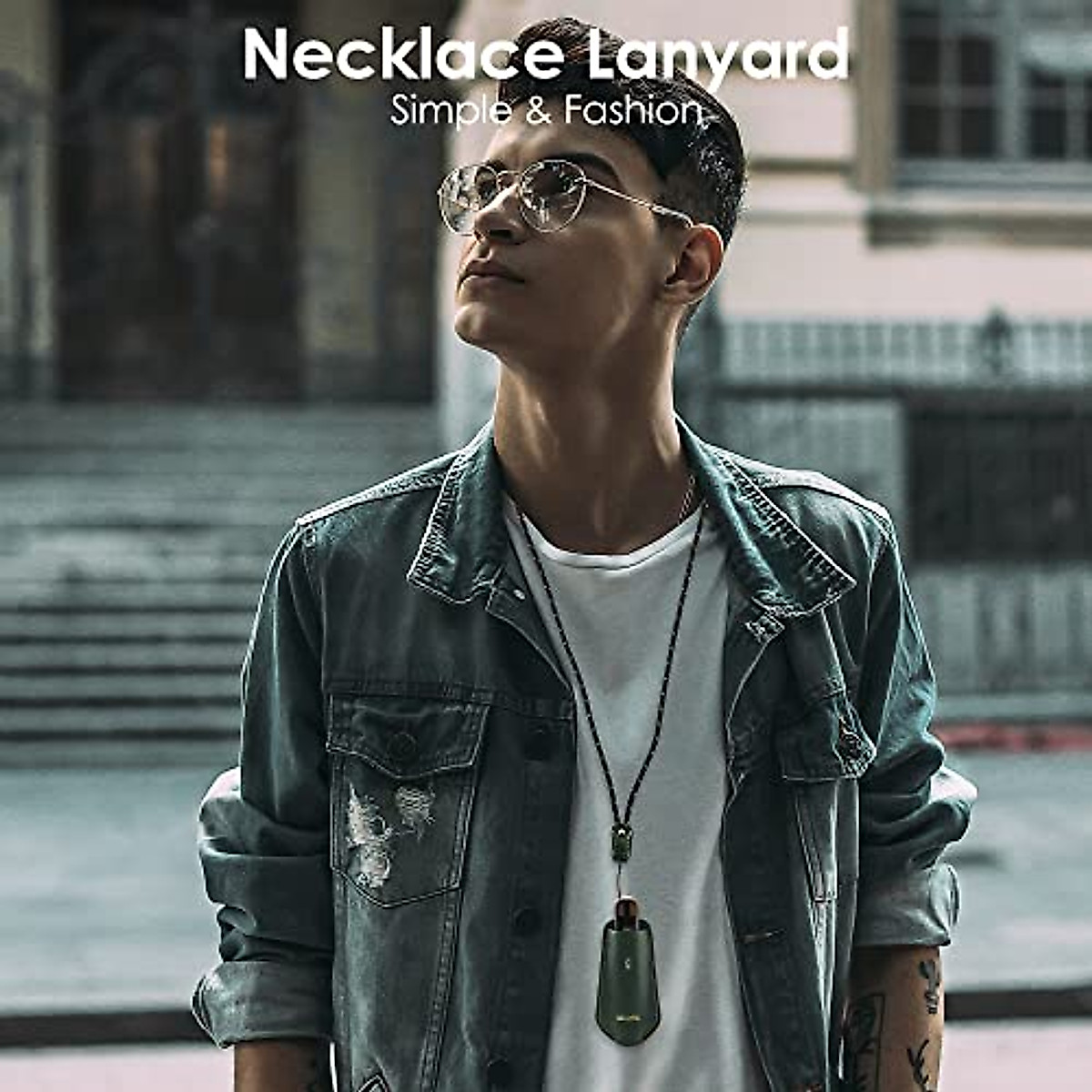 GELVTIC Leather Vape Holder Pouch Necklace Lanyard, Protective Case Cover for Vape Device Electronic Cigarette, Vape Carrying Case Bag Pocket (Green)