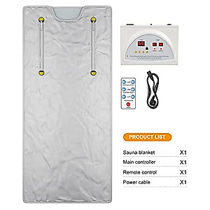 TOPQSC Infrared Sauna Blankets, Portable Personal Sauna with Zipper and Remote Controller, Professional Detox Therapy Saunas for Home Silver