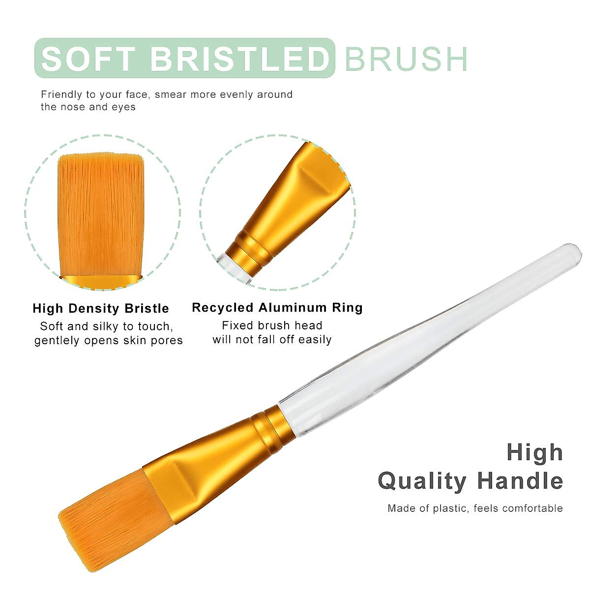 Plazuria Face Mask Mixing Bowl Set, 5 in 1 DIY Facemask Mixing Tool Kit with Facial Mask Bowl Stick Spatula Silicone Face Mask Brush & Premium Soft Face Brushes