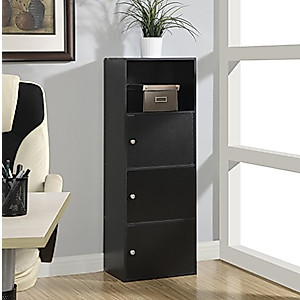 Convenience Concepts 3 Door Xtra Storage Cabinet with Shelf, Black
