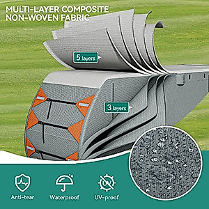 YITAHOME 27-30FT Travel Trailer Cover RV Cover Camper Cover Super Thick Waterproof Windproof Anti-UV Rip-Stop Motorhome Covers with 2 Long Straps 4 Tire Covers Tongue Jack Cover