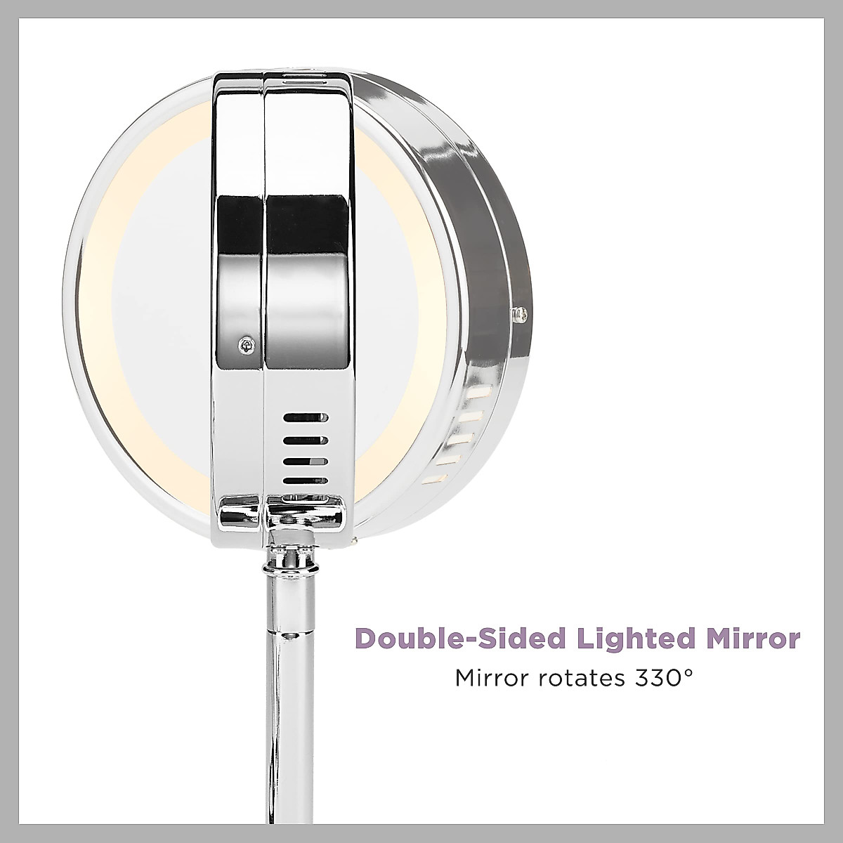 Conair Lighted Makeup Mirror with Magnification, Vanity Mirror, 1X/5X Magnifying Mirror, Double Sided Mirror, Corded in Polished Chrome