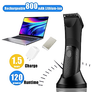 Electric Groin Hair Trimmer & Shaver for Men Bikini Trimmer Women Waterproof Body Hair Groomers,Groin Hair Trimmer Beard Trimmer with LED Indicator, IPX7 Mens Pubic Hair Shaver for Balls