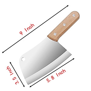 YIKANGHENG Small Professional Cleaver Chef Knife, High Strength Stainless Steel 5.8 Inch Sharp Kitchen Blade with Wooden Handle (black)