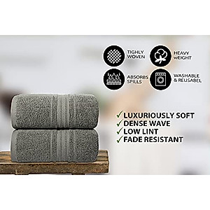 SIMPLY LOFTY Luxury Bath Sheet Towels 35x70 Inch (2 Pack) Premium Extra Large Thick Bath Sheets Oversized Bath Towels Highly Absorbent Quick Dry Jumbo Bath Sheet Towel Hotel Quality (Grey)