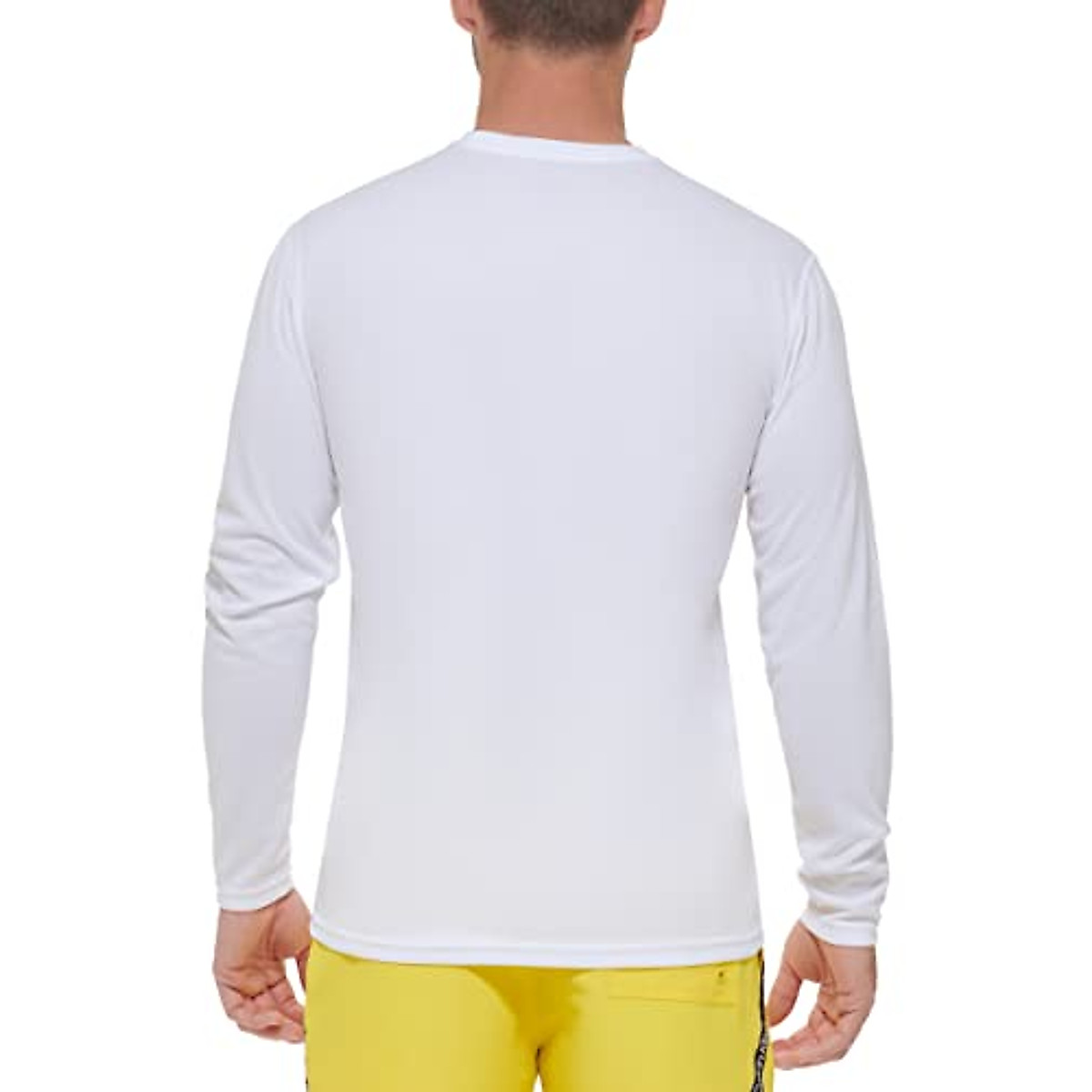 Calvin Klein Men's Standard Light Weight Quick Dry Long Sleeve 40+ UPF Protection, White, Medium