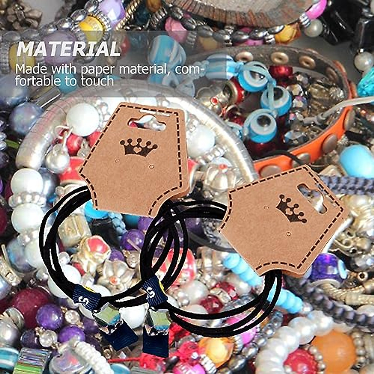 VOSAREA 100pcs Decor Choker Display Card for Jewelry Necklace displaying Cards Hair Band Cards Display Cards for Jewelry Necklace Cards Jewelry Supplies Paper Earring Card Crown
