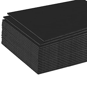 Mat Board Center, Pack of 25 Foam Boards (Black Color, 8x10 3/16")