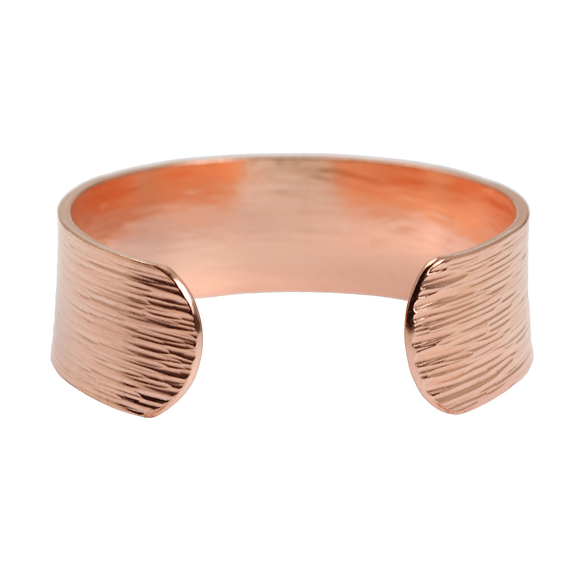 John S. Brana Chased Copper Cuff Bracelet Handmade Jewelry - 100% Solid Uncoated Copper (6.5 Inches)