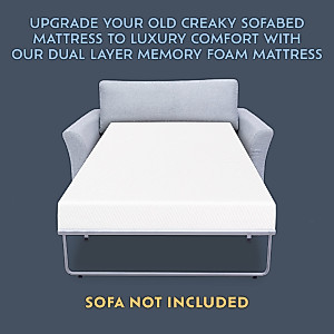 Heyward Premium Memory Foam Sofa Bed Replacement Mattress for Twin Size Sleeper | 4.5” Inch | CertiPUR-US Certified | Washable Material w/Non-Slip Base | 75”L x 38”W x 4.5”H