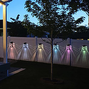 Anordsem Solar Fence Lights, 6 Pack Outdoor Waterproof Solar Wall Lights Solar Deck Lights for Fence, Deck, Step, Patio, Yard, Pathway and Garden