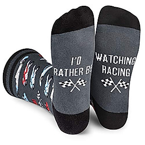 I'd Rather Be - Funny Socks Novelty Gift For Men, Women and Teens (Racing) One Size