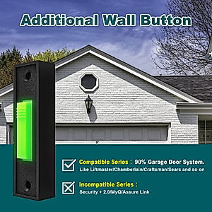 Universal Garage Door Opener Wire Switch, Replacement Wired Lighted Garage Push Doorbell Button Suitable with Low Voltage Chime System