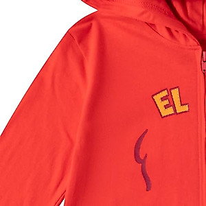 Sesame Street Boys’ Elmo or Cookie Monster Zip Up Long Sleeve Hooded Romper for Newborn, Infant and Toddler Kids