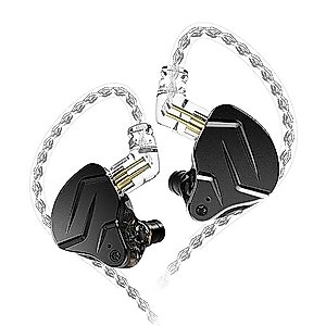 Kinboofi KZ ZSN PRO X HiFi in Ear Monitor, 1BA 1DD Earbud Headphone Dual Driver Drummer Musician Earphone Stereo Headset with Removable C Pin Cable for Church (NO Mic, Dark Black)…