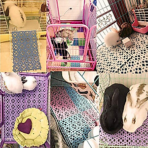 kathson Rabbit Cage Mat Floor Bunny Foot Resting Pads Plastic Cage Mat for Pet Cats Dogs Hamster Rat Chinchilla Guinea Pig and Other Small Animals(8 Pack)