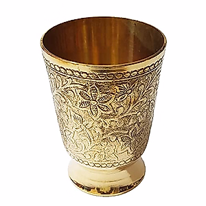 PARIJAT HANDICRAFT brass mint embossed julep cup capacity 12 ounce